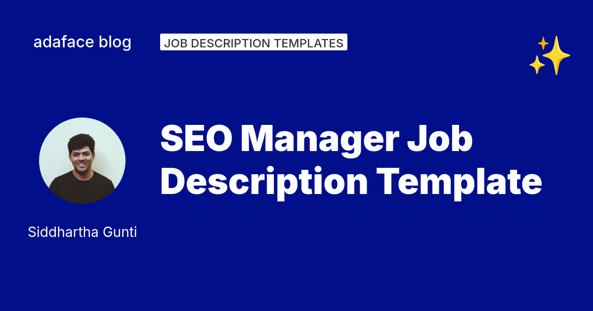 SEO Manager Job Description Template | Adaface SEO Manager Job Description Template | Adaface